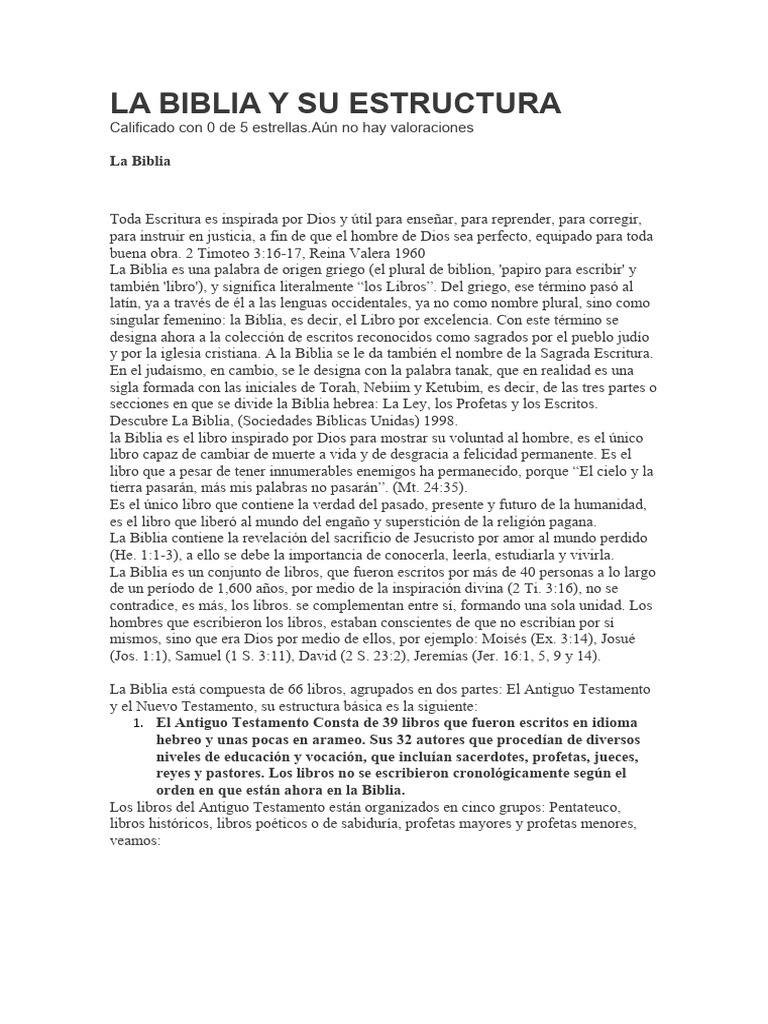 Estructura y Significado de la Biblia | PDF | Filosofía | Historia