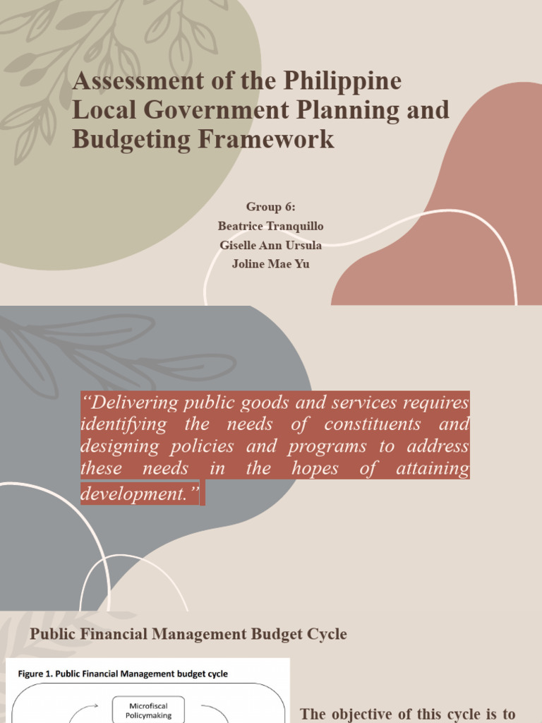 Philippine Local Government Budgeting Framework | PDF | Government