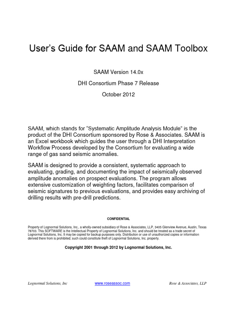 SAAM Guidelines | PDF | Microsoft Excel | Risk