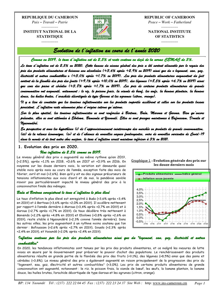 Note De Synthese Sur Linflation En 2020 1 Pdf