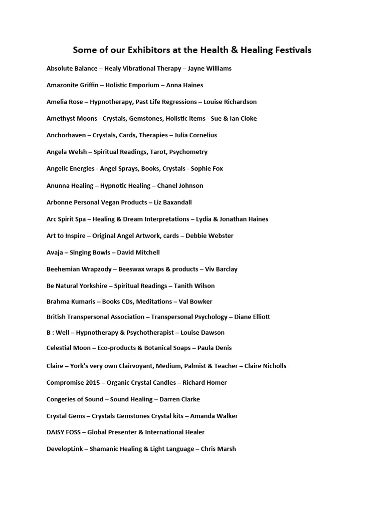 List of Exhibitors | PDF