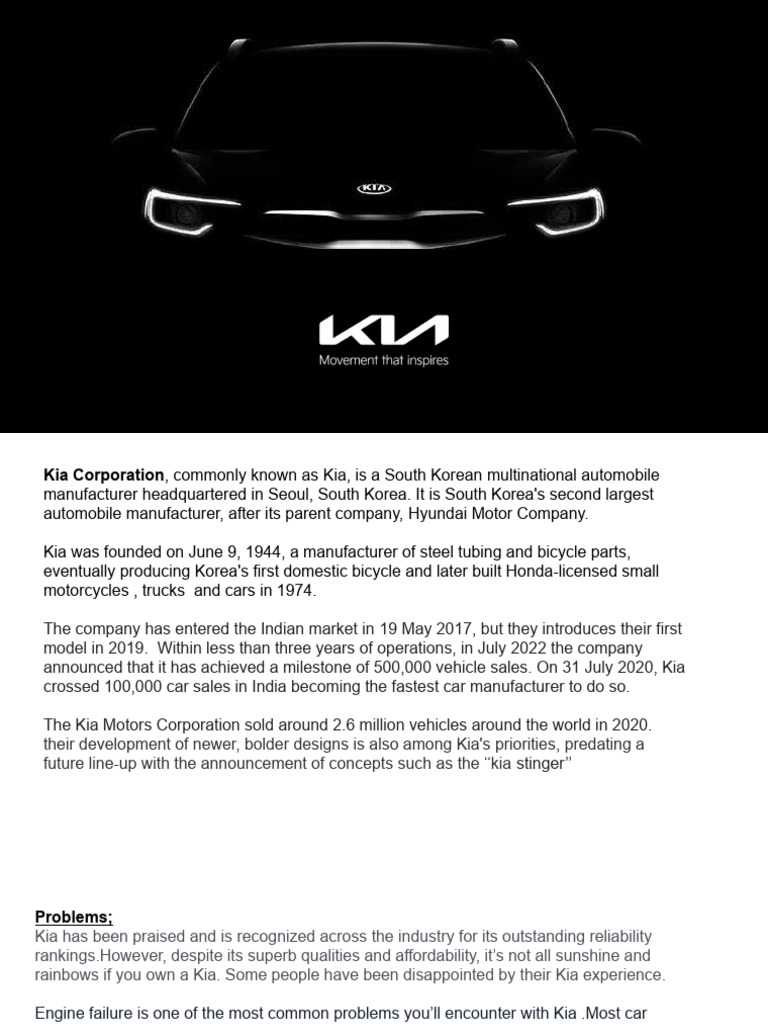 Case Study On Kia | PDF | Car | Manufactured Goods