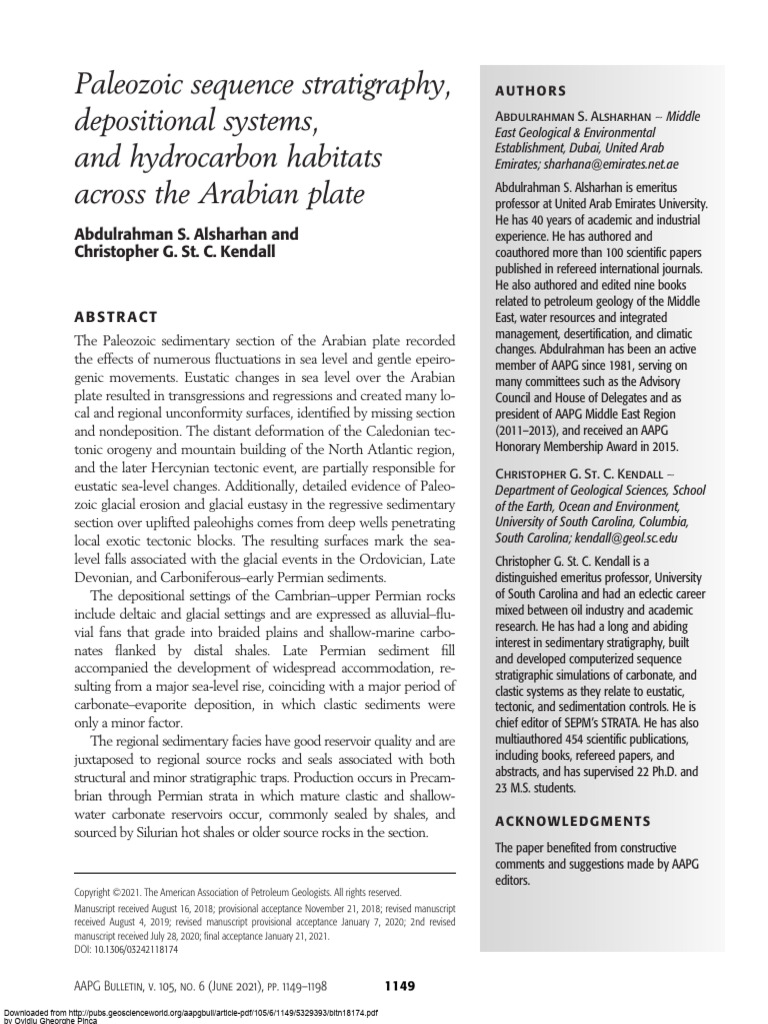 Paleozoic Sequence Stratigraphy Across The Arabian Plate | PDF