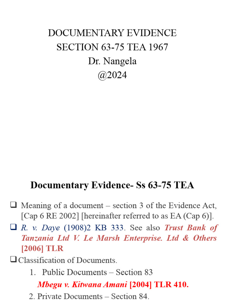 Documentary Evidence - 2022 | PDF