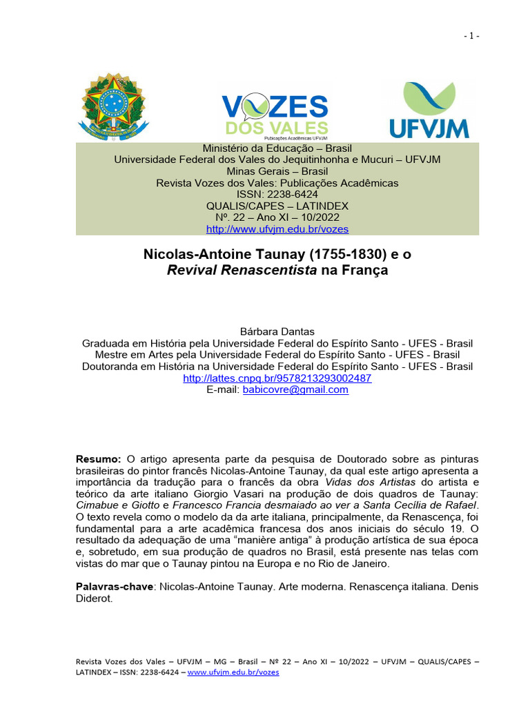 O Revival Renascentista Na França de Nicolas-Antoine Taunay (1755-1830 ...