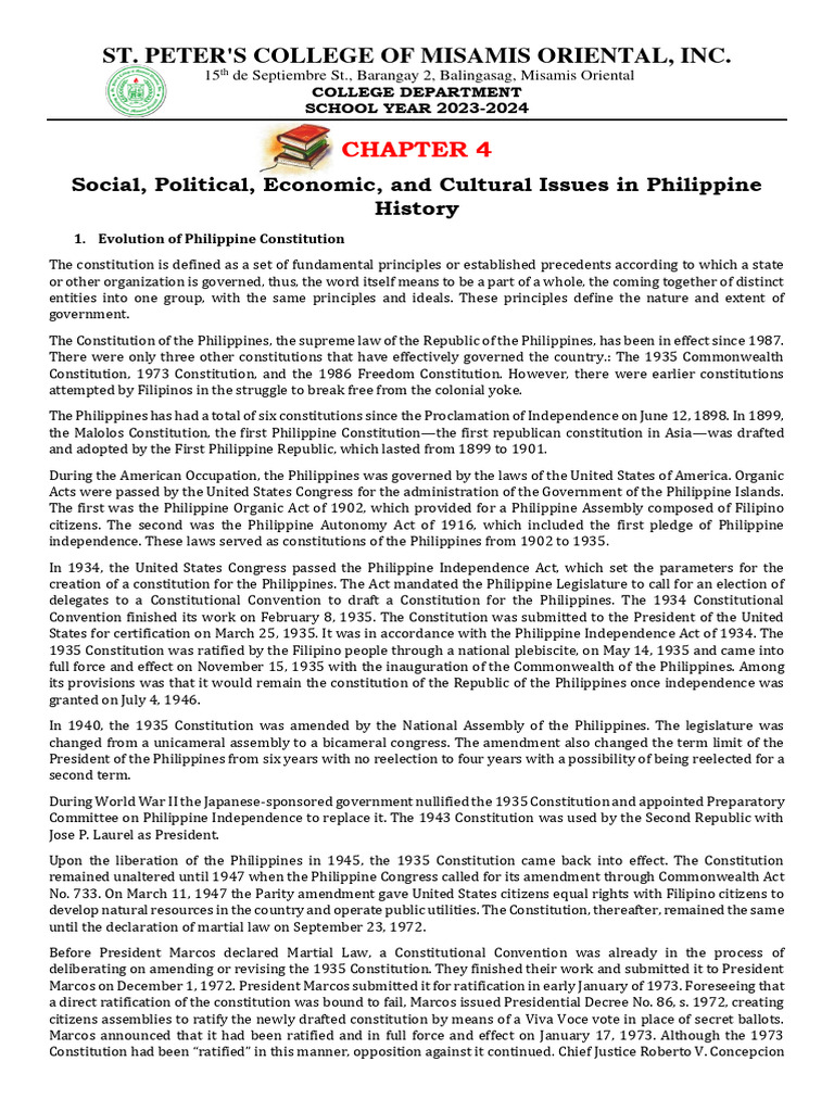 Philippine Constitutions Overview | PDF