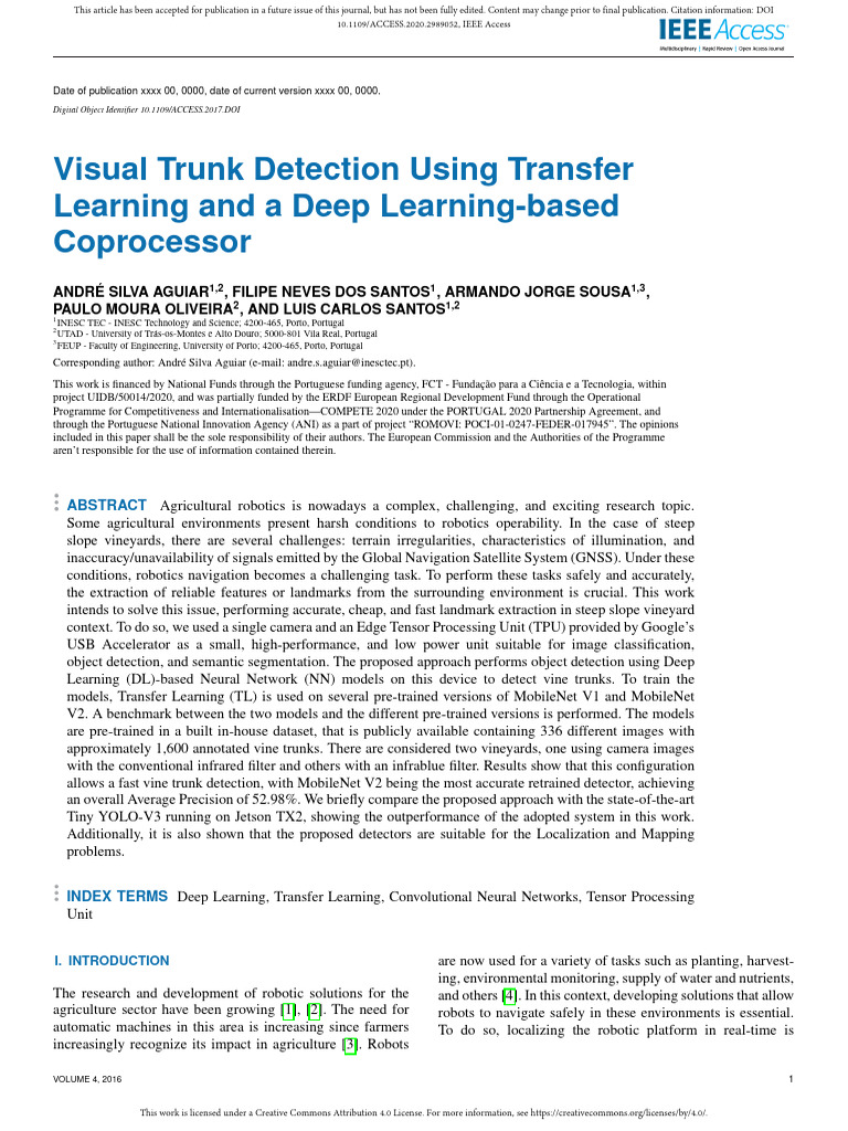 Visual Trunk Detection Using Transfer Learning and | PDF