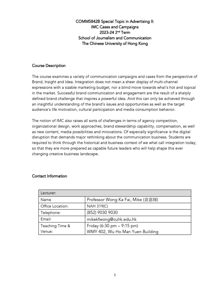 Comm5842b IMC Cases | PDF