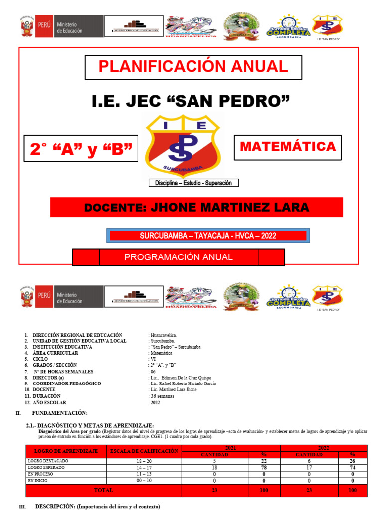 PROGRAMACION 2022 SAN PEDRO Corre | PDF