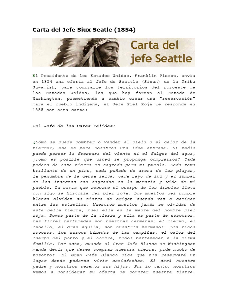 Carta del Jefe Seattle | PDF