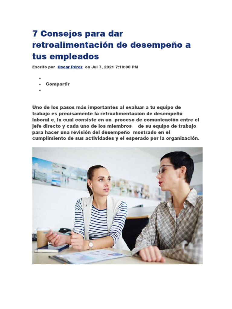 Retroalimentación Efectiva | PDF