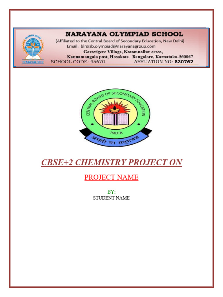 Chemistry Cover Page-Goravagere | PDF