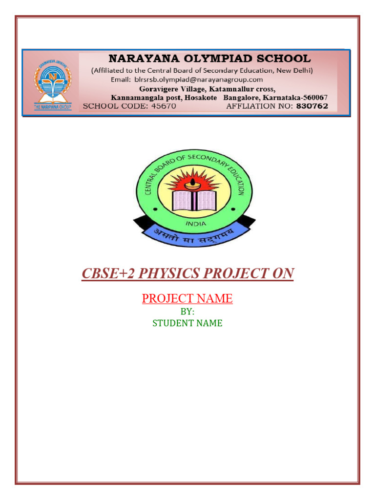 Physics Cover Page-Goravagere | PDF