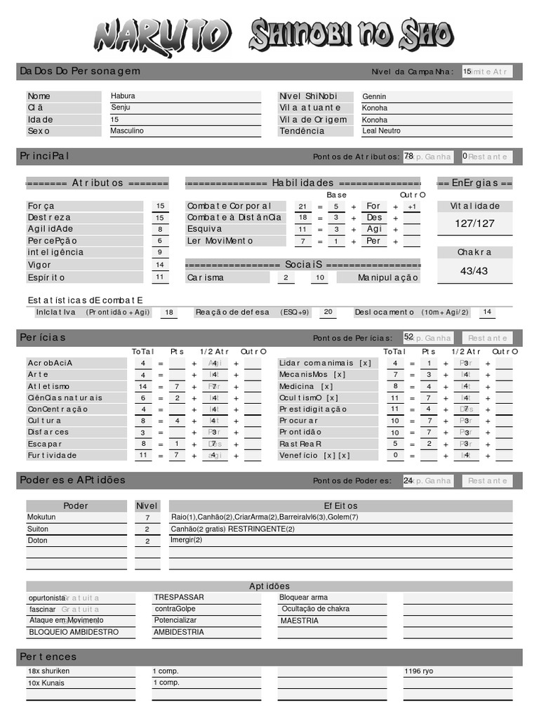 Ficha Habura NC10 | PDF
