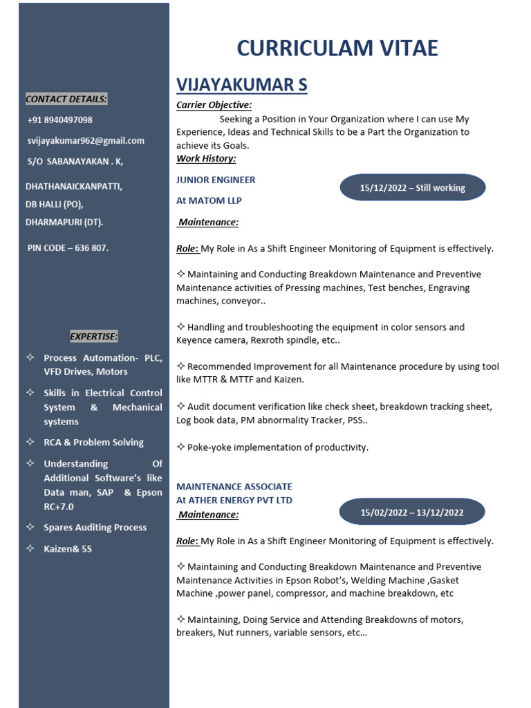 Naukri VijayakumarS (6y 6m) | PDF