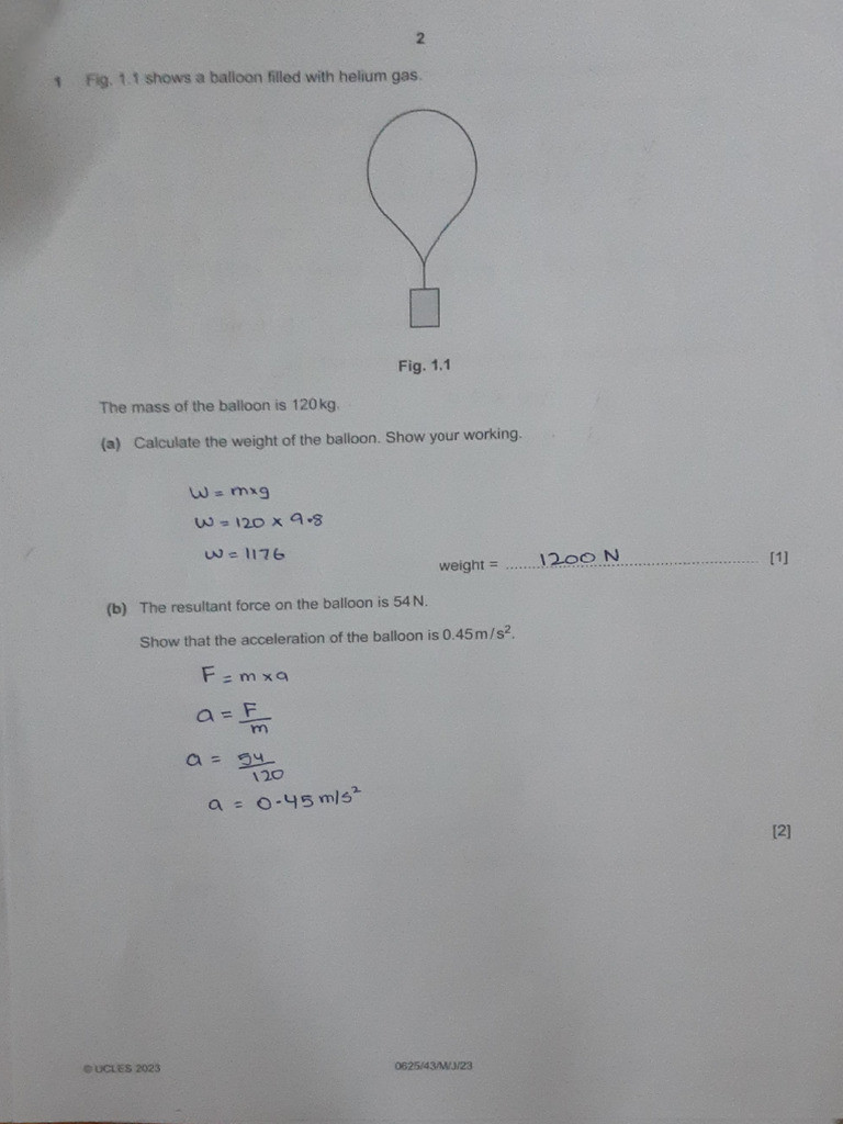 Fig, 1.1 Shows A Balloon Filled With Helium Gas.: F:mxa | PDF