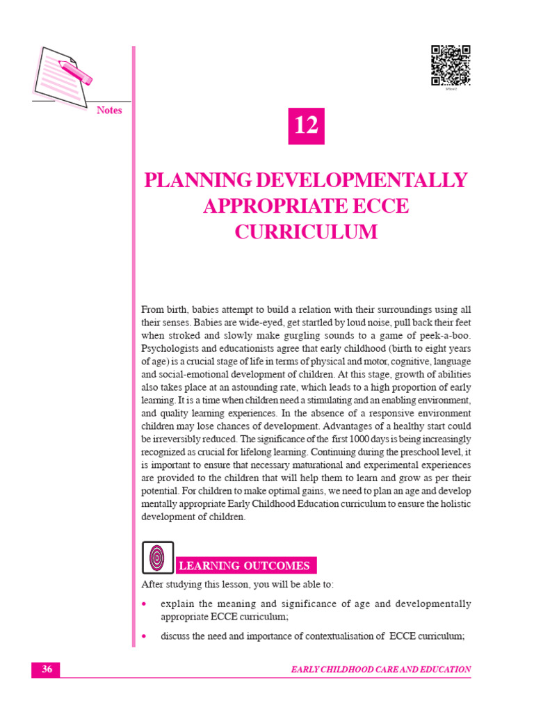 12 Planning Developmentally Appropriate ECCE Curriculum | PDF