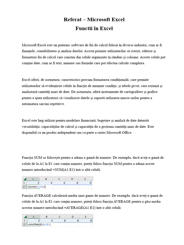 Functii Predefinite in Excel | PDF