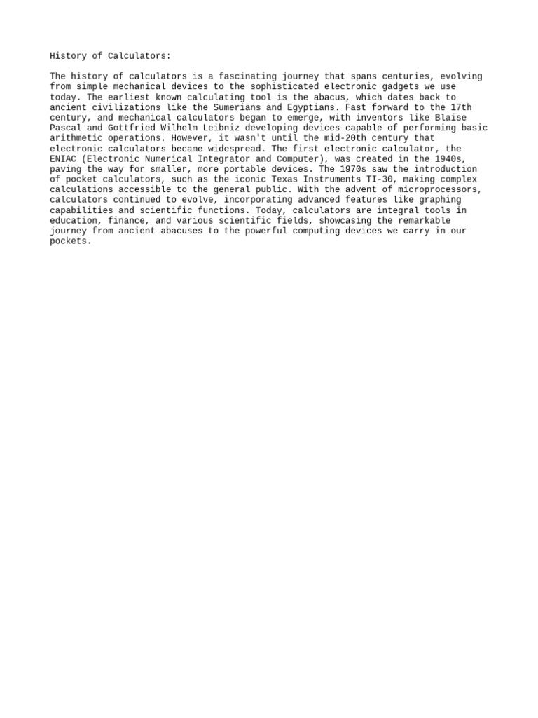 Evolution of Calculators Through History | PDF