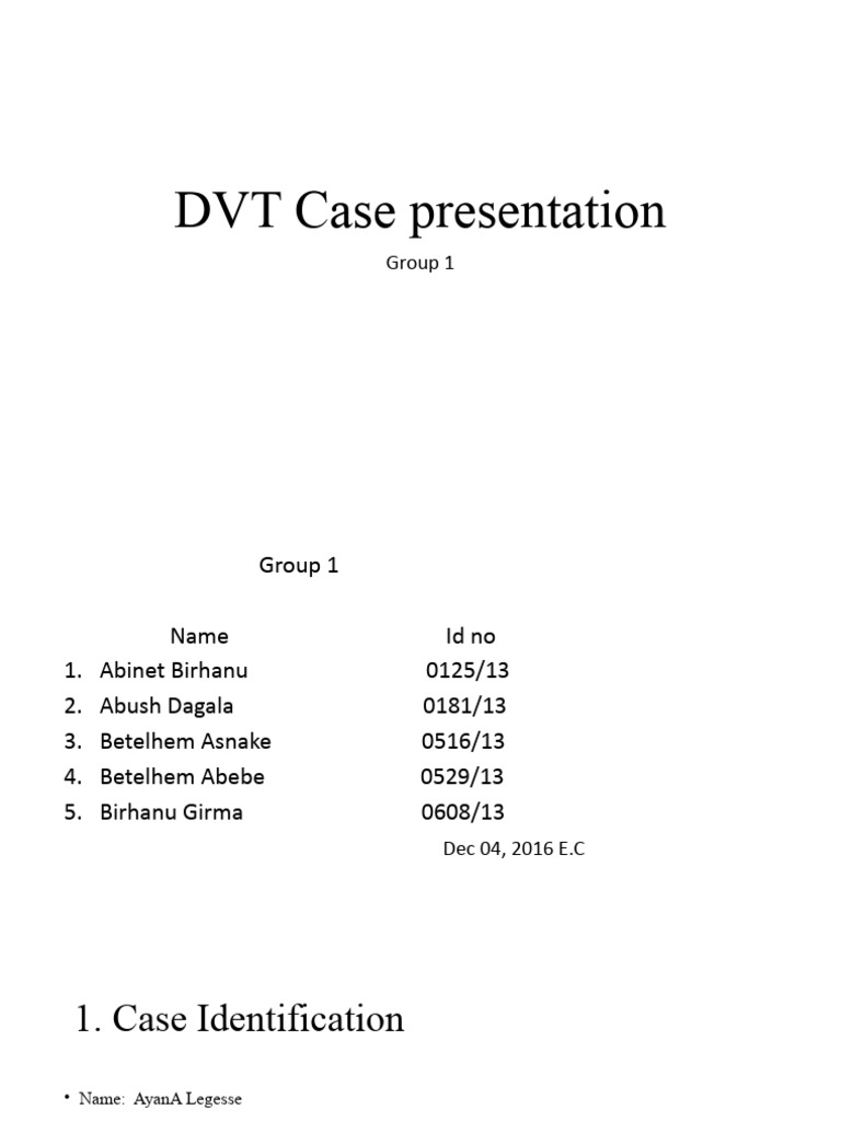 DVT Case Study for Medical Students | PDF