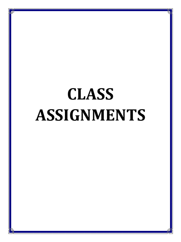 Class Assignment Book Pdf