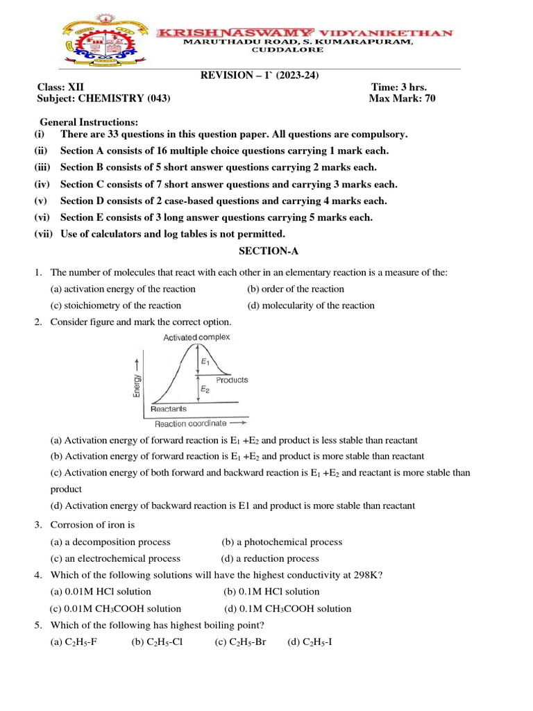 REVISION 1 CHEMISTRY CLASS 12 | PDF | Proteins | Amino Acid
