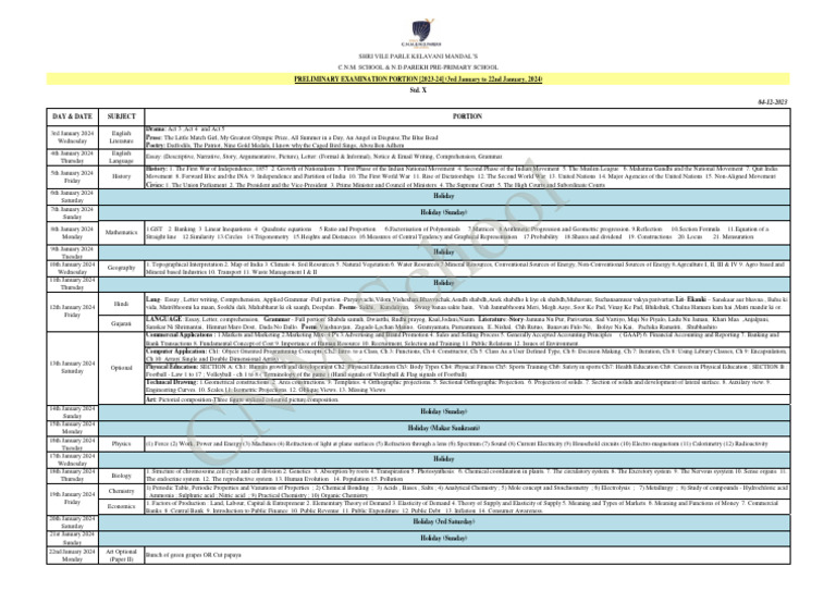 STD X - Prelim Portion - Revised. | PDF