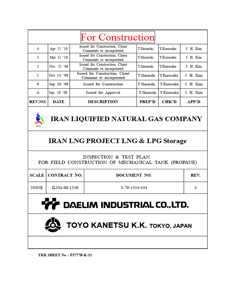 S-79-1354-434 - R4 (ITP Plan For Field Construction) | PDF