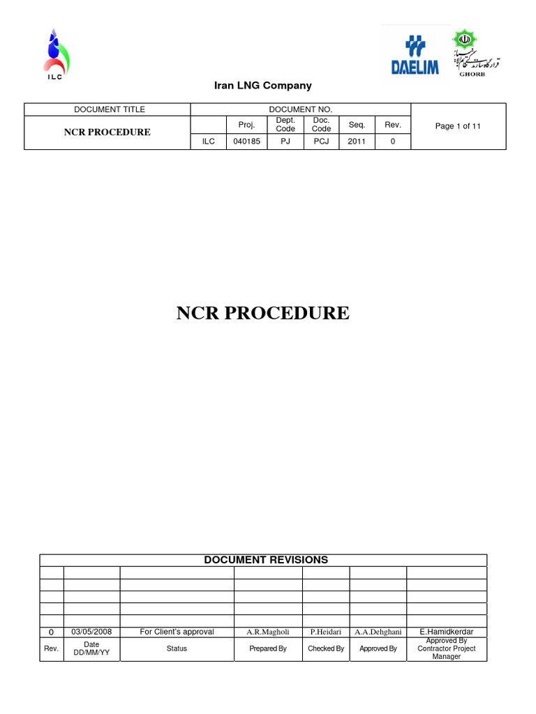 NCR Procedure-1 | PDF