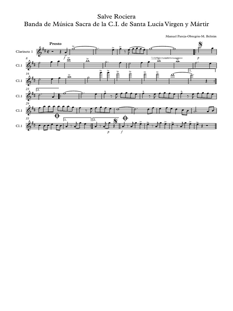 Salve Rociera Clarinete 1 | PDF