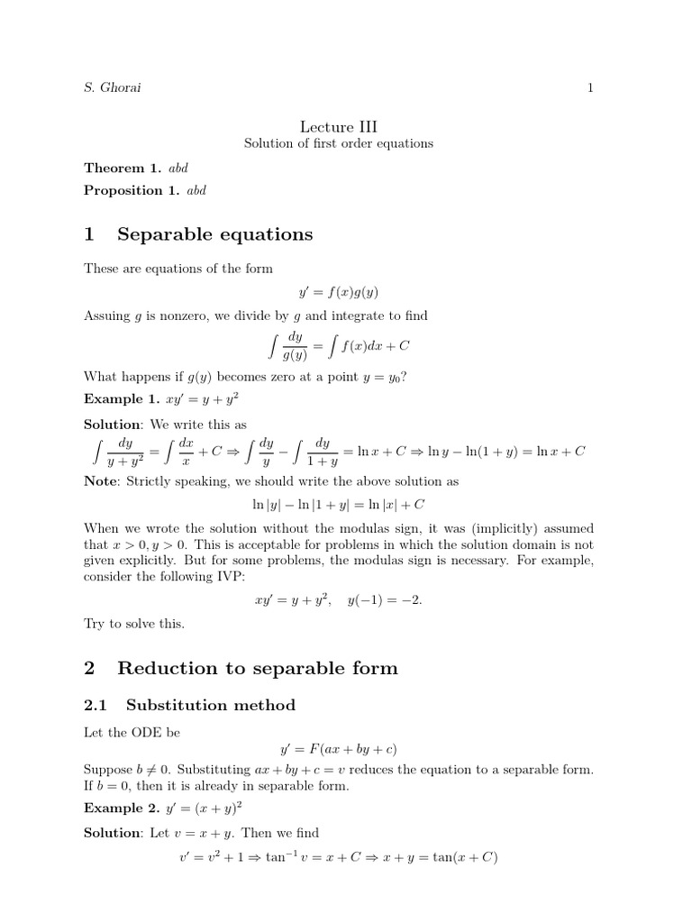 Ode 3 | PDF | Ordinary Differential Equation | Equations