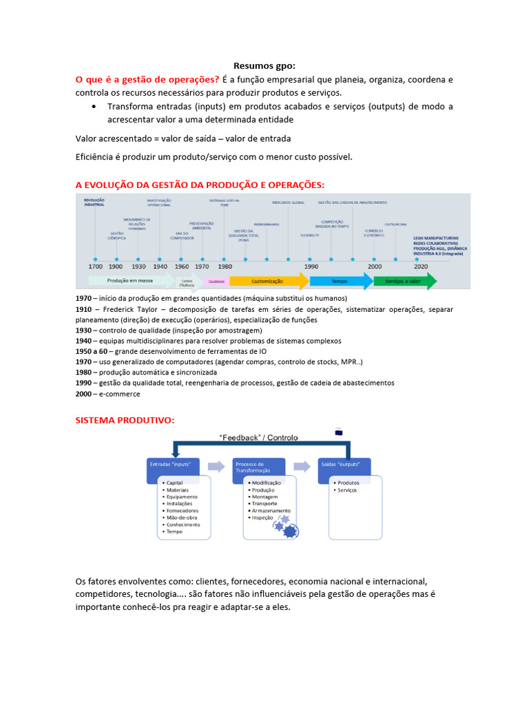 Resumos gpo | PDF