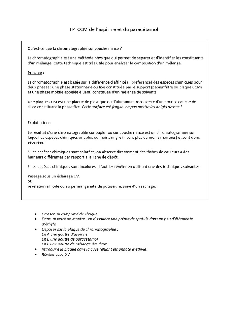 TP CCM de L'aspirine | PDF