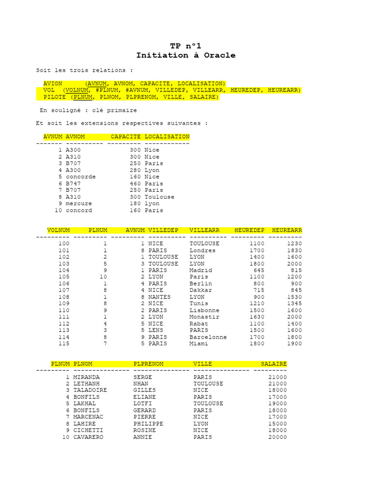 TP1 Oracle TIC 2022 2023 | PDF | Ordinateurs