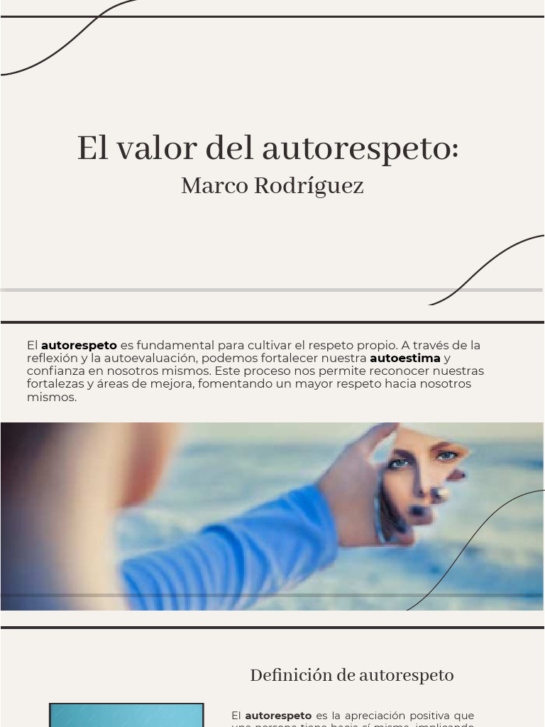 El Valor Del Autorespeto - Marco Rodríguez | PDF