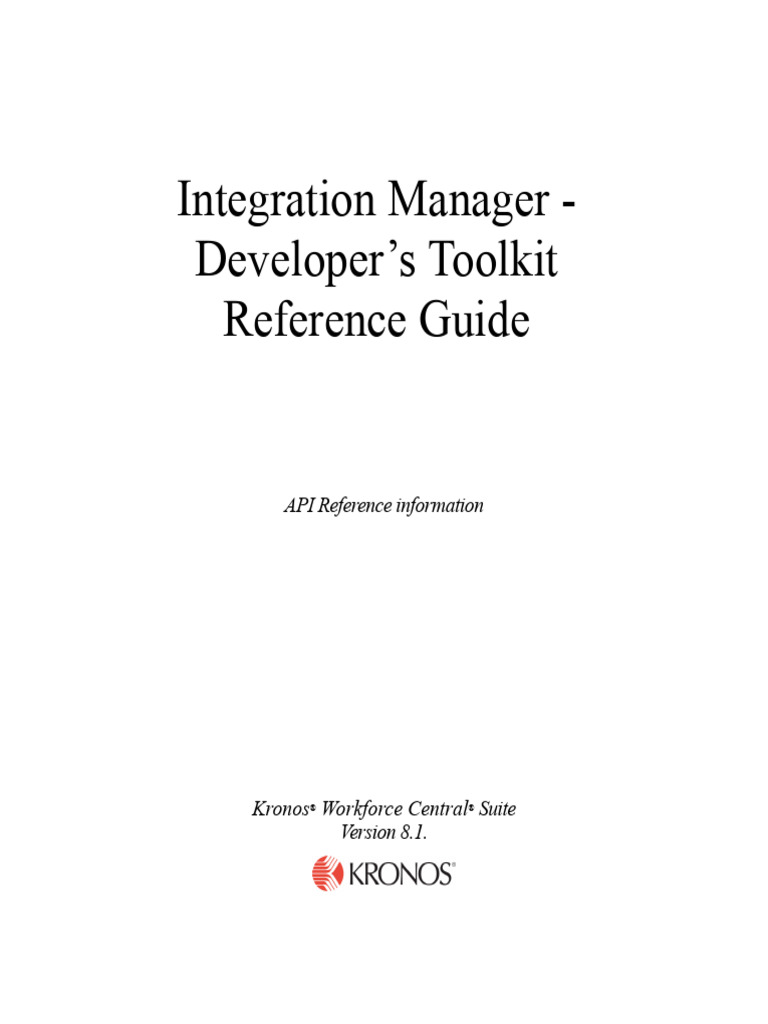 WFC81 IntegrationMgrDTKRef | PDF