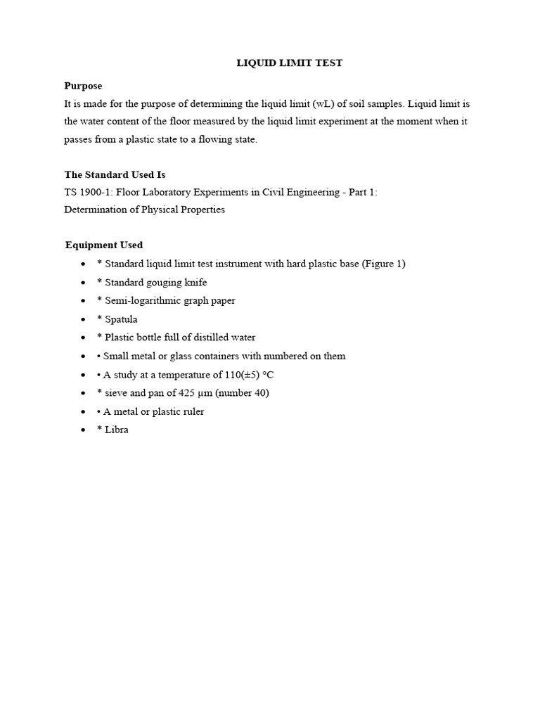 Li̇qui̇t Li̇mi̇t Test | PDF | Physical Sciences | Applied And ...
