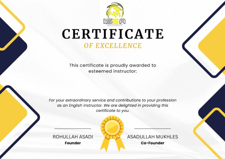 English instructor Certificate | PDF