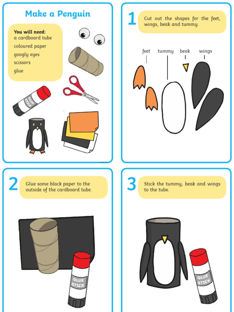T T 4847 Make A Cardboard Tube Penguin Activity Ver 1 | PDF