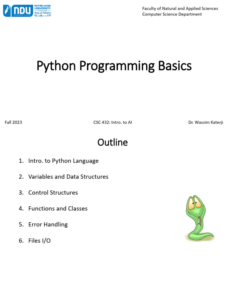 04 - Python Programming Basics | PDF 04 - Python Programming Basics | PDF