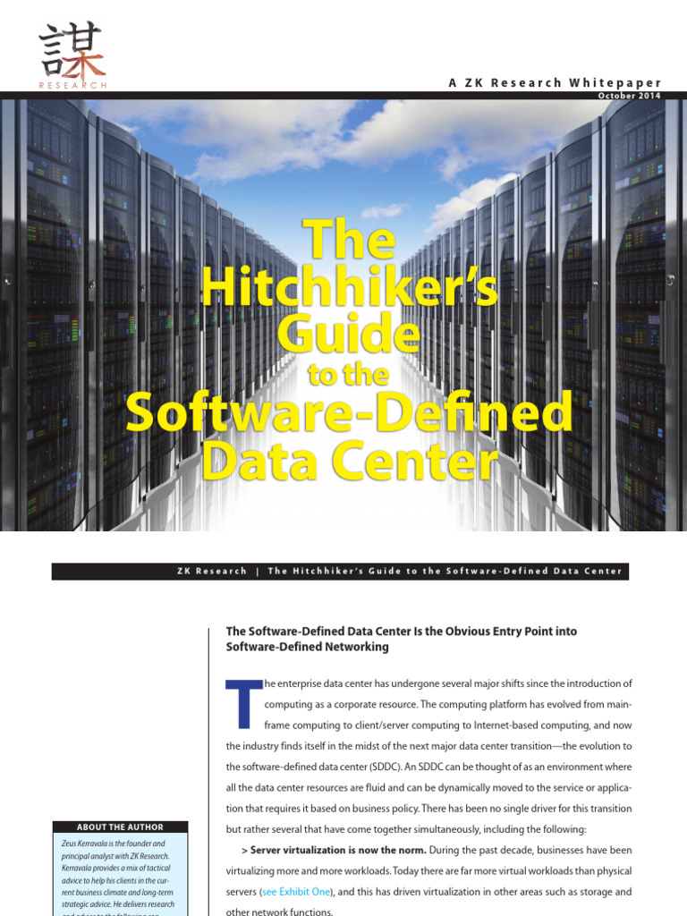 The Hitchhikers Guide To The Software-Defined Data Center | PDF | Computer Network | Network Switch