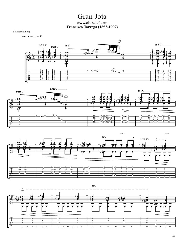 Gran Jota by Francisco Tarrega | PDF