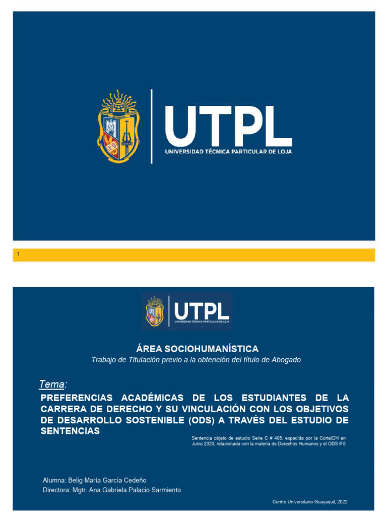 Belig María García Cedeño - Defensa de La Tesis de Derecho - UTPL Marzo ...