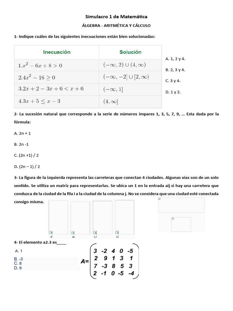 Simulacro IQ Matemática 1 | PDF