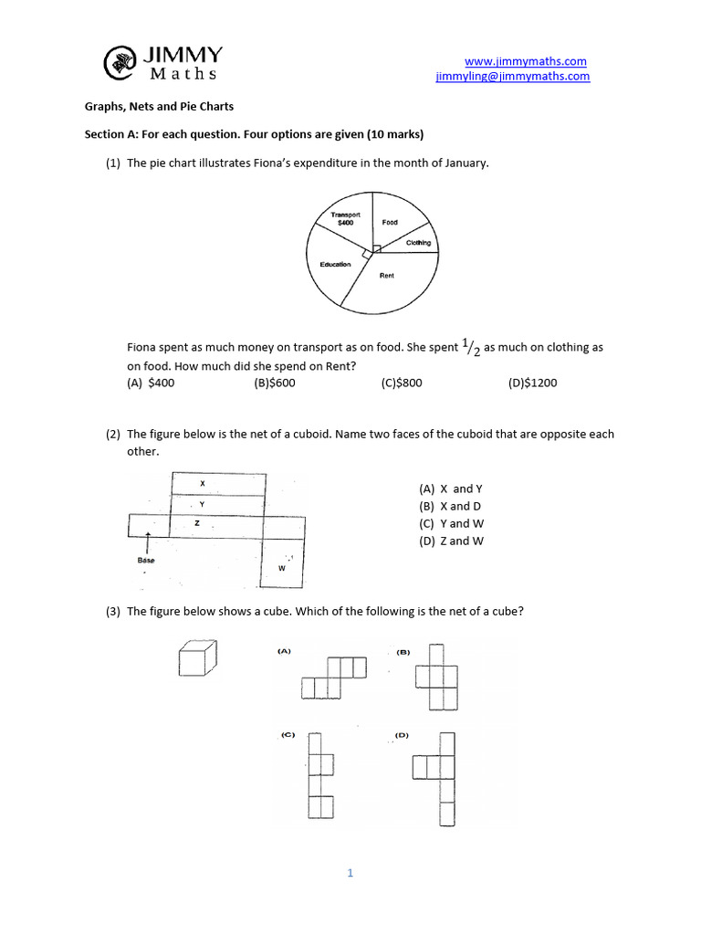 Graphs and Pie Charts Math Problems | PDF | Food And Drink | Foods
