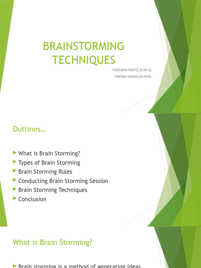 Techiques For Brain Storming | PDF | Brainstorming | Cognitive Psychology