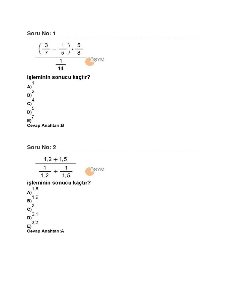 DGS 2023 Sayisal | PDF