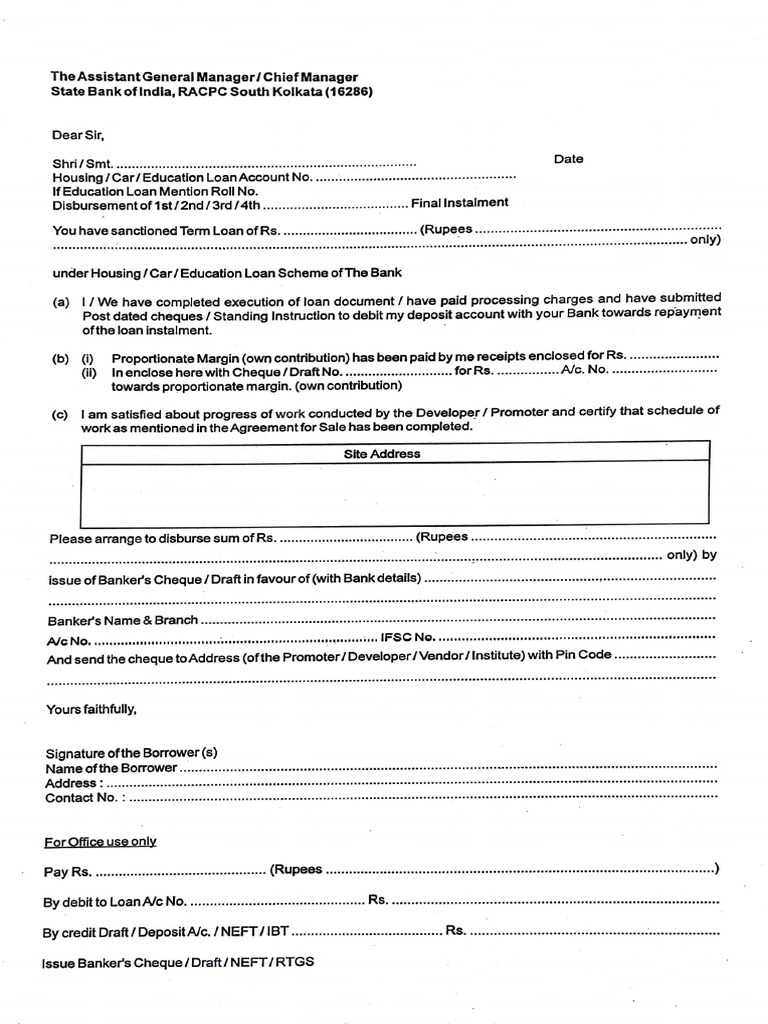Loan Disbursement Request Letter | PDF | Finance & Money Management ...