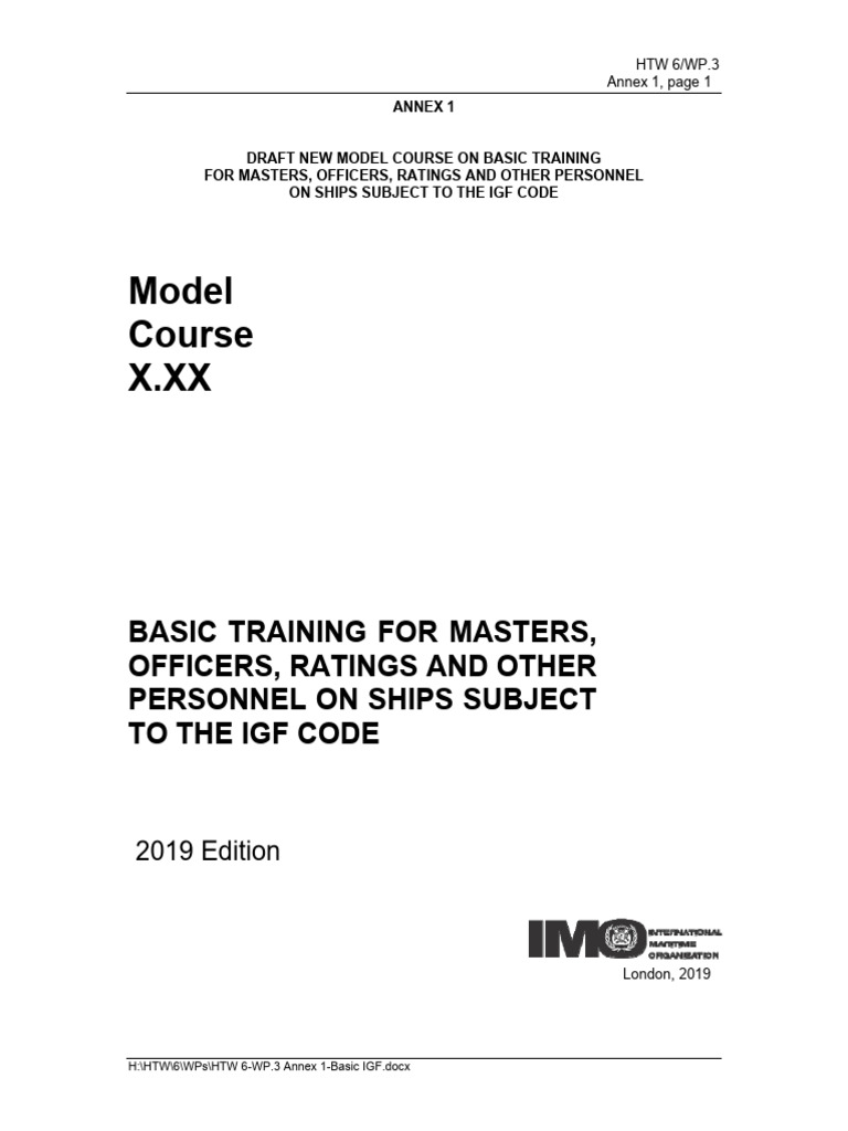 Enclosure 5a - Sample Model Course Template, IMO Format | PDF