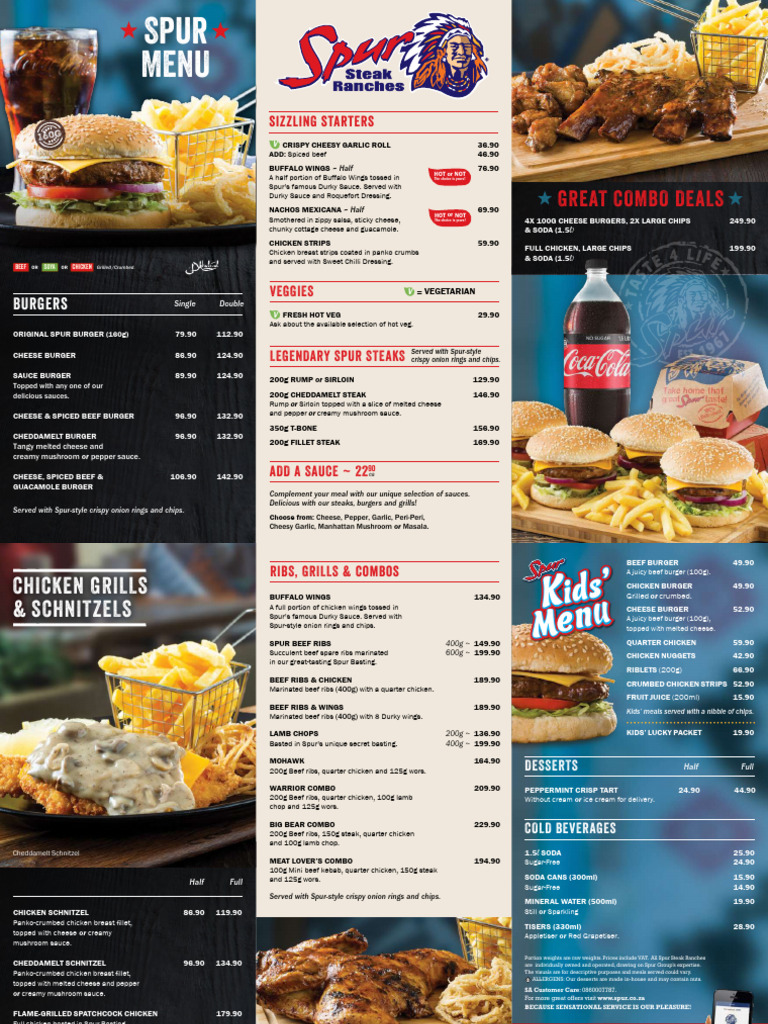 Spur Halaal Menu and Prices 2025 | PDF